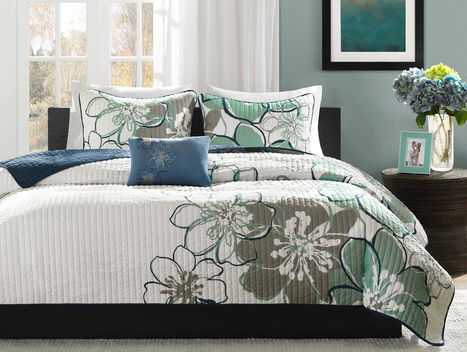 Allison Blue Coverlet by Mi Zone - BeddingSuperStore.com