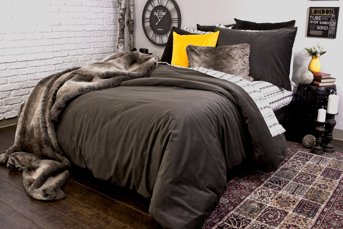 Langtry Timber Taupe Velvet by Alamode Home - BeddingSuperStore.com