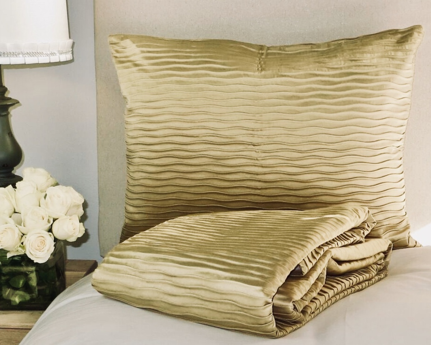 Gold Weave Coverlet by IC Linen Co by Kathy Fielder - BeddingSuperStore.com