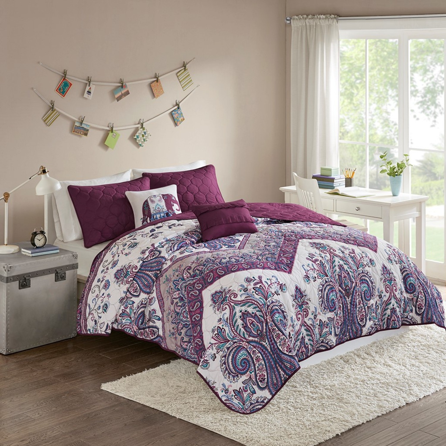 Tulay Purple Coverlet by Intelligent Design - BeddingSuperStore.com