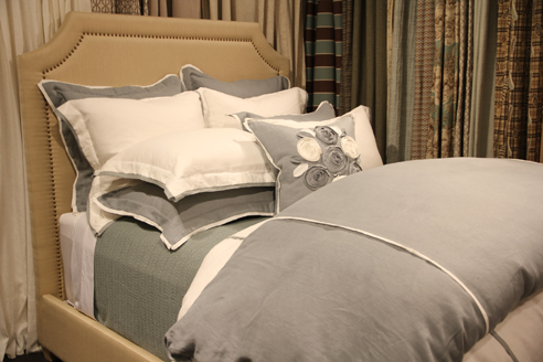 Churchill Linen Blue Mist Ivory by Daniel Stuart Bedding ...